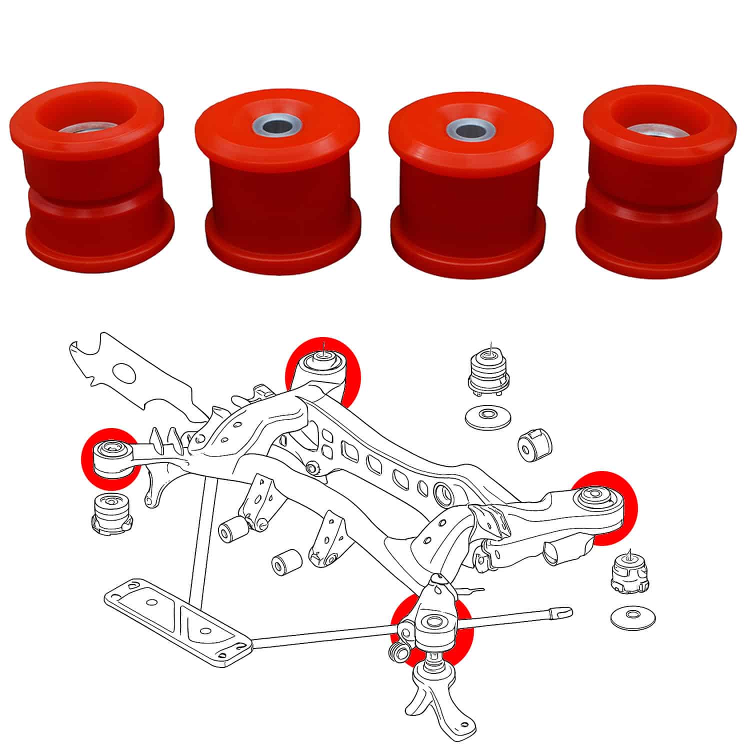 Rear subframe bushes, BMW Serie 1/2/3/4/X1 - SILENTBLOCKS
